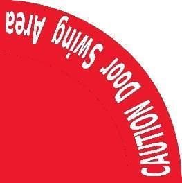 Caution Door Swing Red 36"- Safety Floor Sign