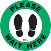 Please Wait Here Floor Sign - Social Distancing Floor Sign