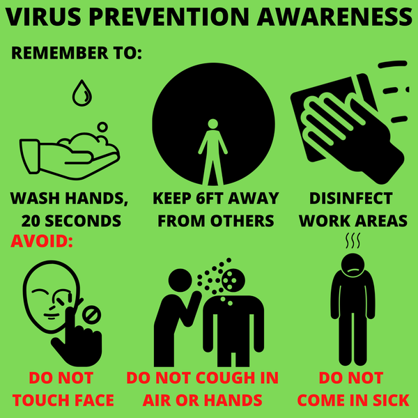 Virus Prevention Floor Sign, Virus Preventative Measures Floor Sign SK